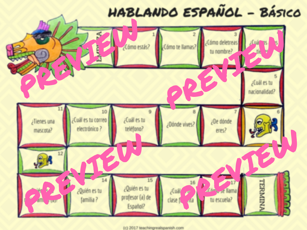 Basic Question: Speaking Spanish Board Game | TeachingRealSpanish.com